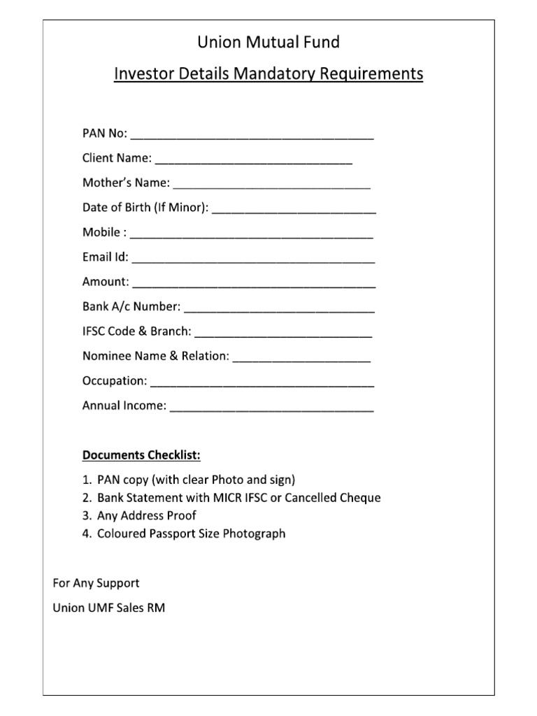 Revised Mutual Fund Application Form 2024 | PDF | Cheque | Banks