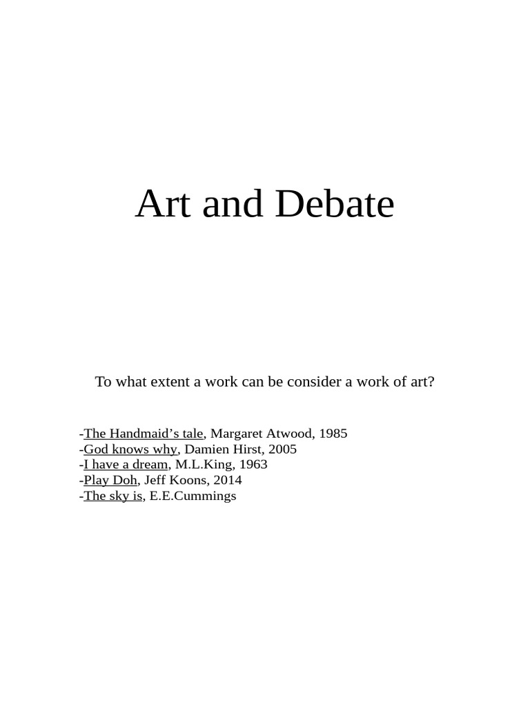 Art and Debate Dossier Documents | PDF