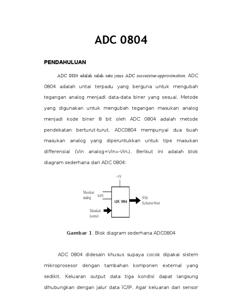 Panduan Teknis ADC 0804 | PDF