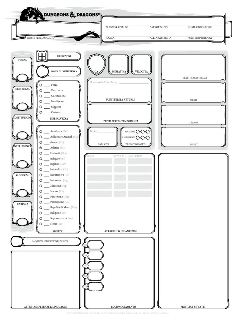 Scheda-Personaggio 5 | PDF