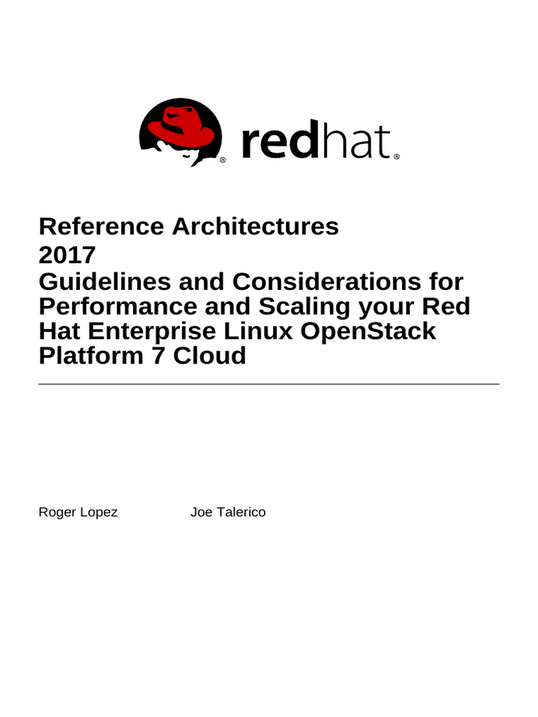 Reference Architectures-2017-Guidelines and Considerations For Performance and Scaling Your Red ...