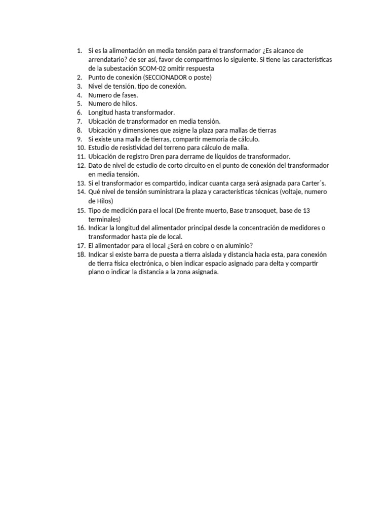 Requisitos para Alimentación de Transformador | PDF | Computers ...