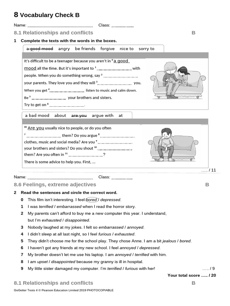 Vocabulary Check 8B | PDF