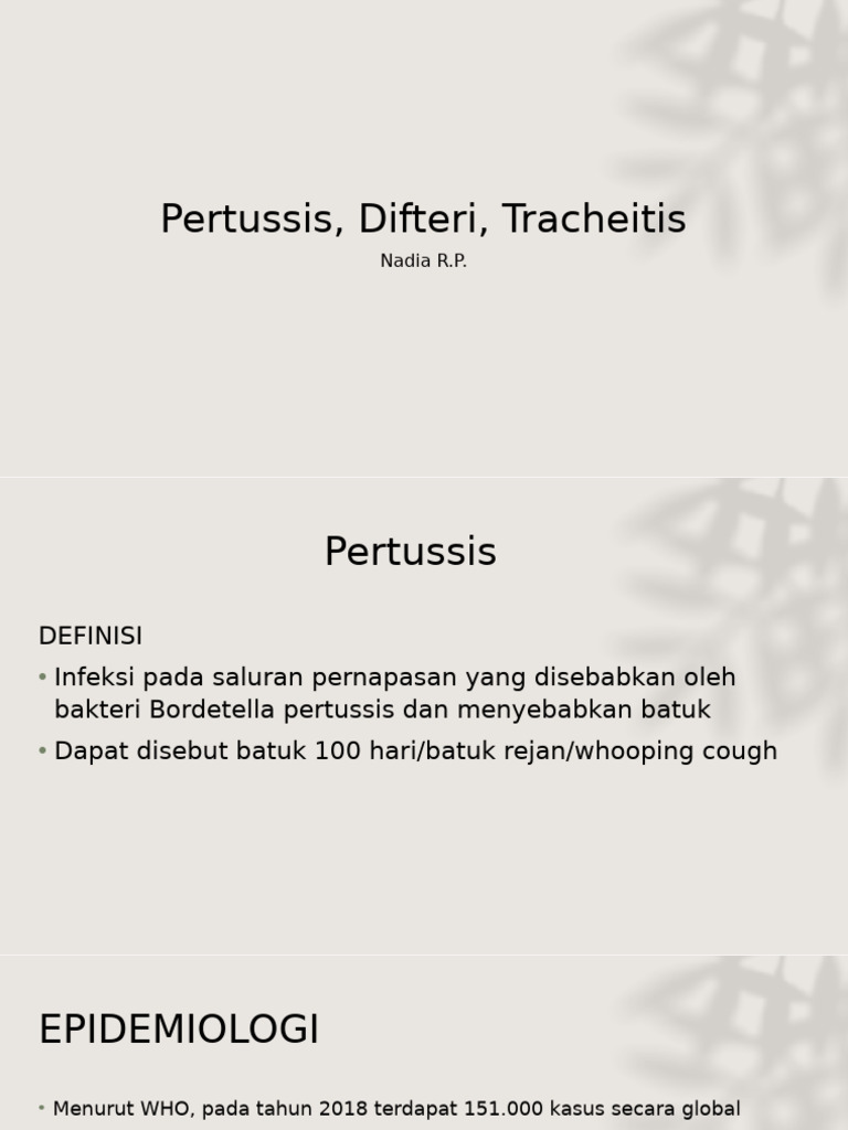 Pertussis, Difteri, Tracheitis | PDF