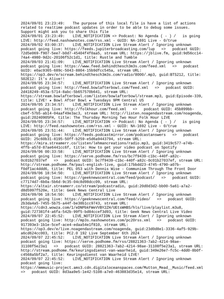 Websub Update Log | PDF