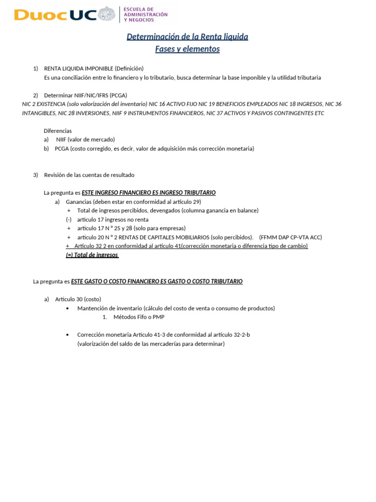 Determinacion de la Renta liquida (1) | PDF