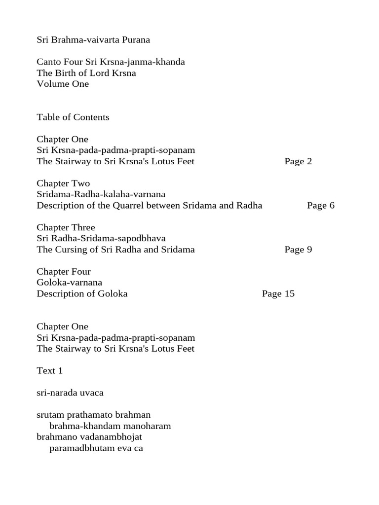 Brahma Vaivarta Purana | PDF