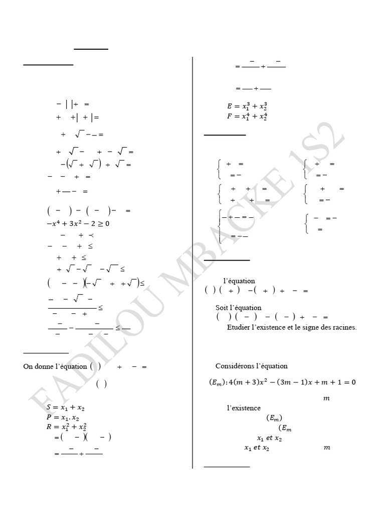 Polynômes 1S2 2021 | PDF