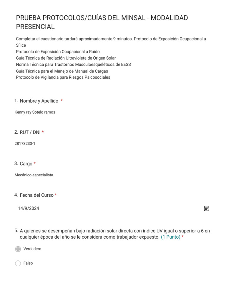 PRUEBA PROTOCOLOS_GUÍAS DEL MINSAL - MODALIDAD PRESENCIAL | PDF