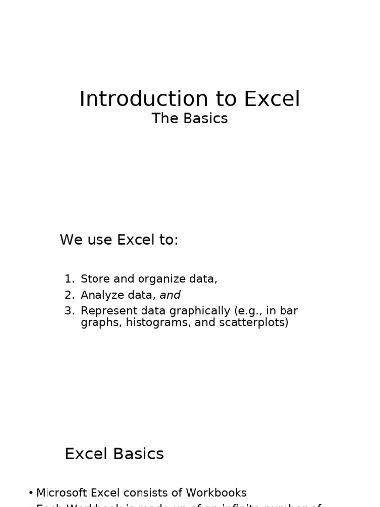 Intro Excel | PDF