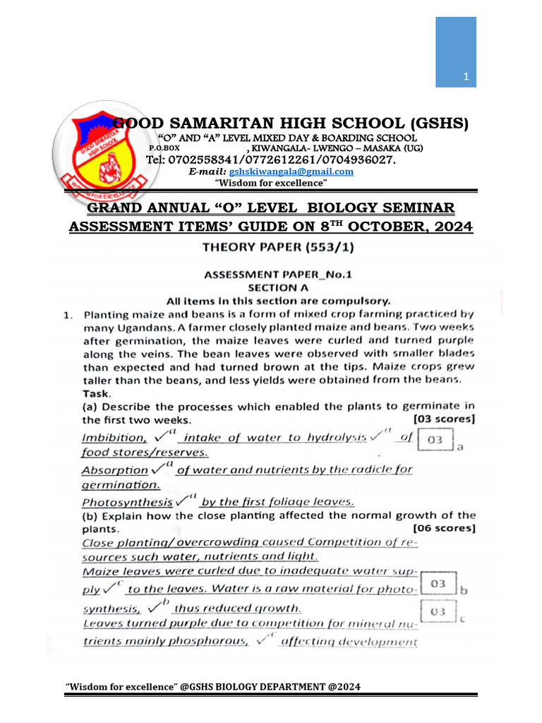 GSHS Bio Seminar Guide | PDF | Wellness | Technology & Engineering
