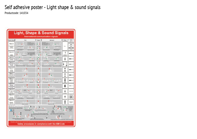 Traconed 141034 Self Adhesive Poster Light Shape Sound Signals | PDF
