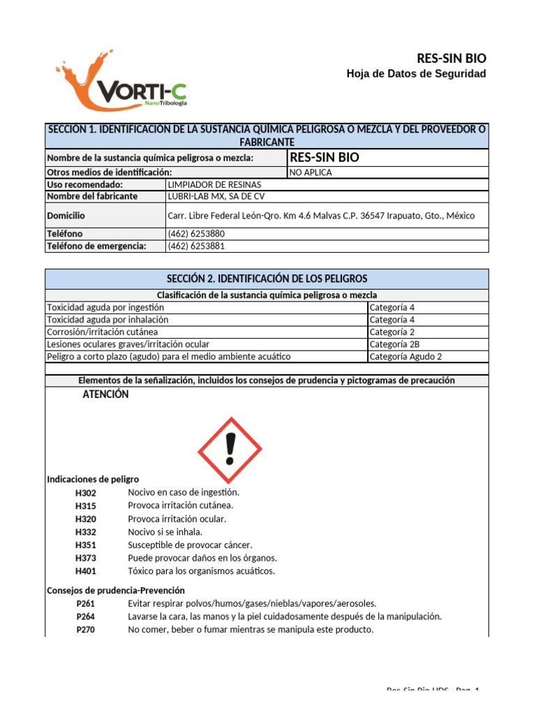 Res-Sin Bio-Hds | PDF