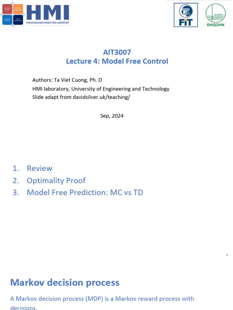 Lecture4 Model Free Prediction | PDF