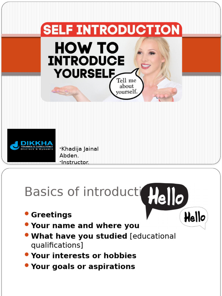 Self Introduction | PDF | Career & Growth | Self-Improvement