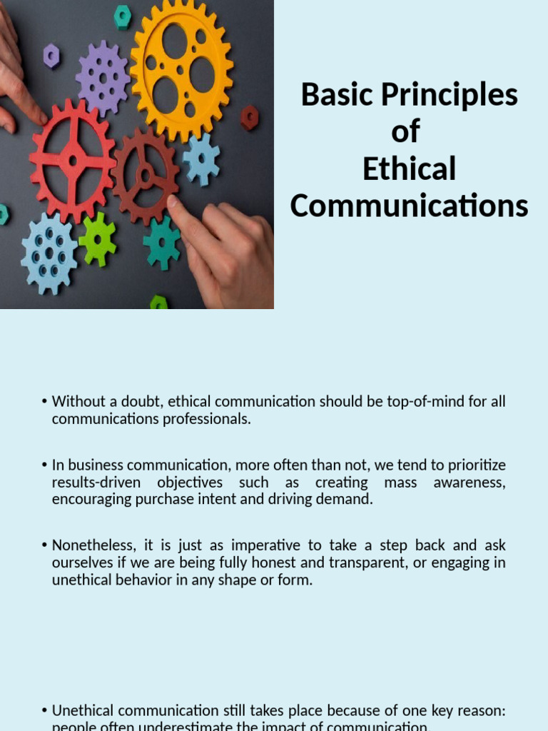 Basic Principles of Ethical Communications | PDF | Privacy | Communication