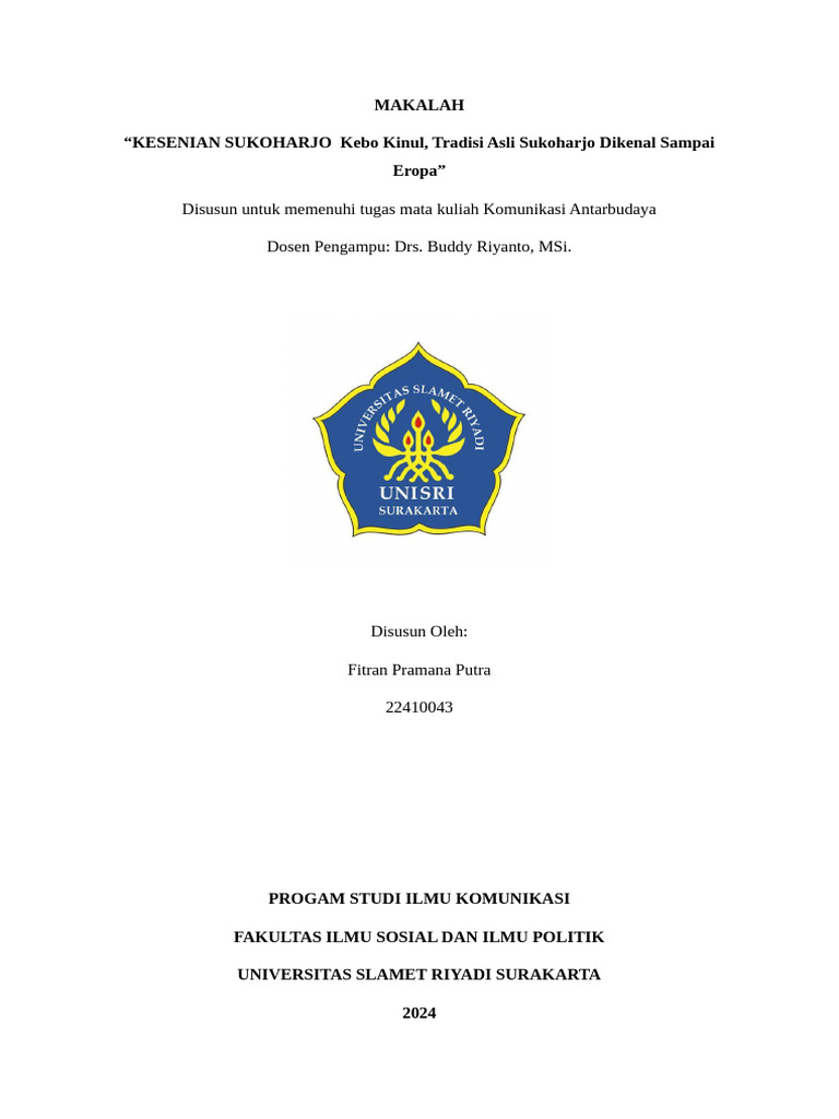 MKLH Kom Antarbudaya | PDF