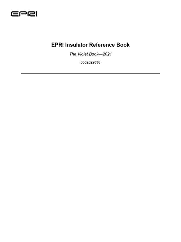 EPRI Insulator Reference Book (2021) - Violet Book | PDF | Insulator ...