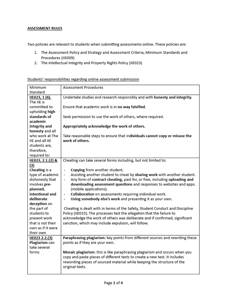 Assessment Rules Updated2024 | PDF