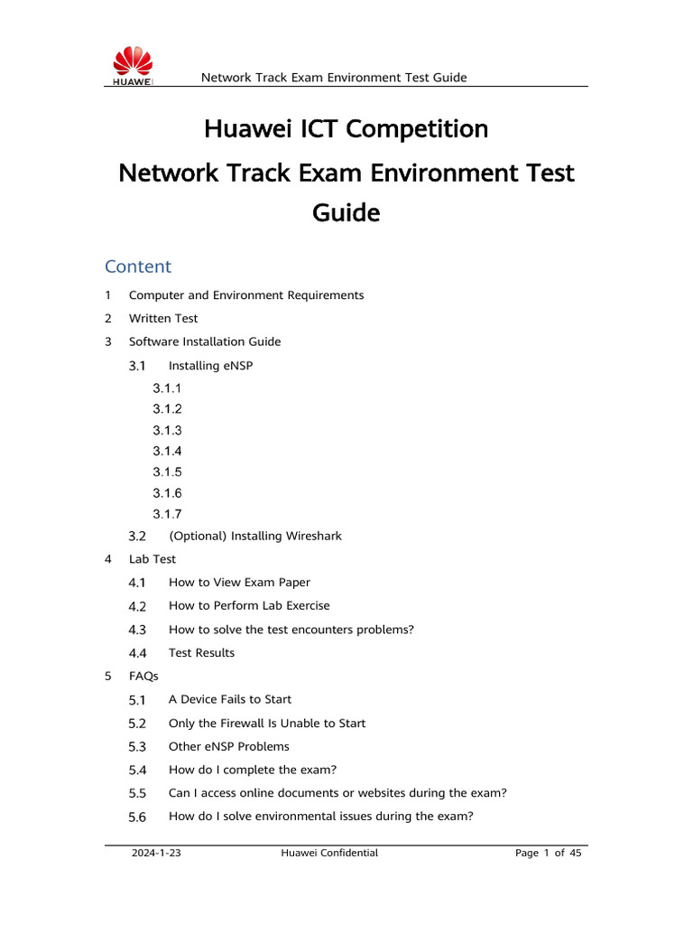 03 ICT Competition Network Track Exam Environment Test Guide | PDF