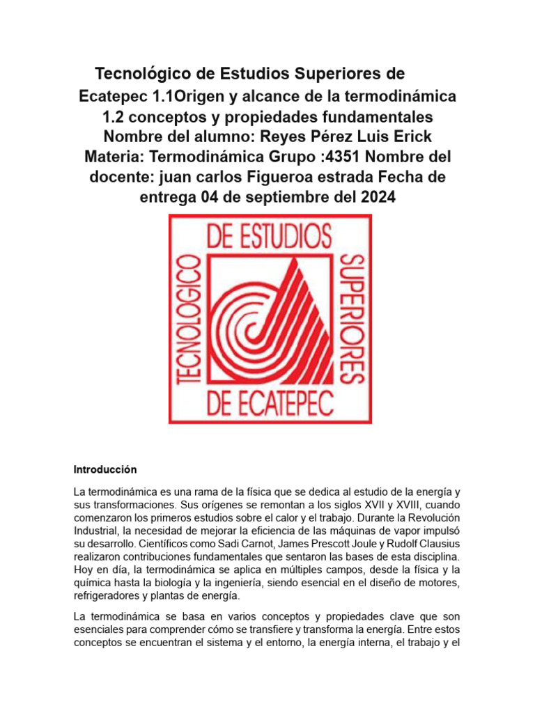 Tarea Termo 1 | PDF