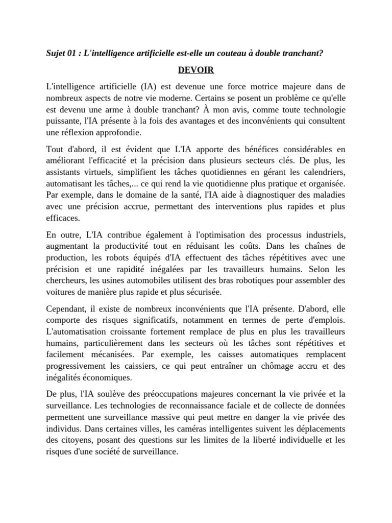 Sujet 1 | PDF
