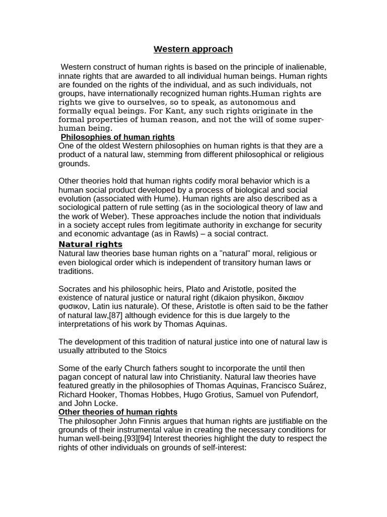 Western Approach | PDF | Human Rights | Natural Law