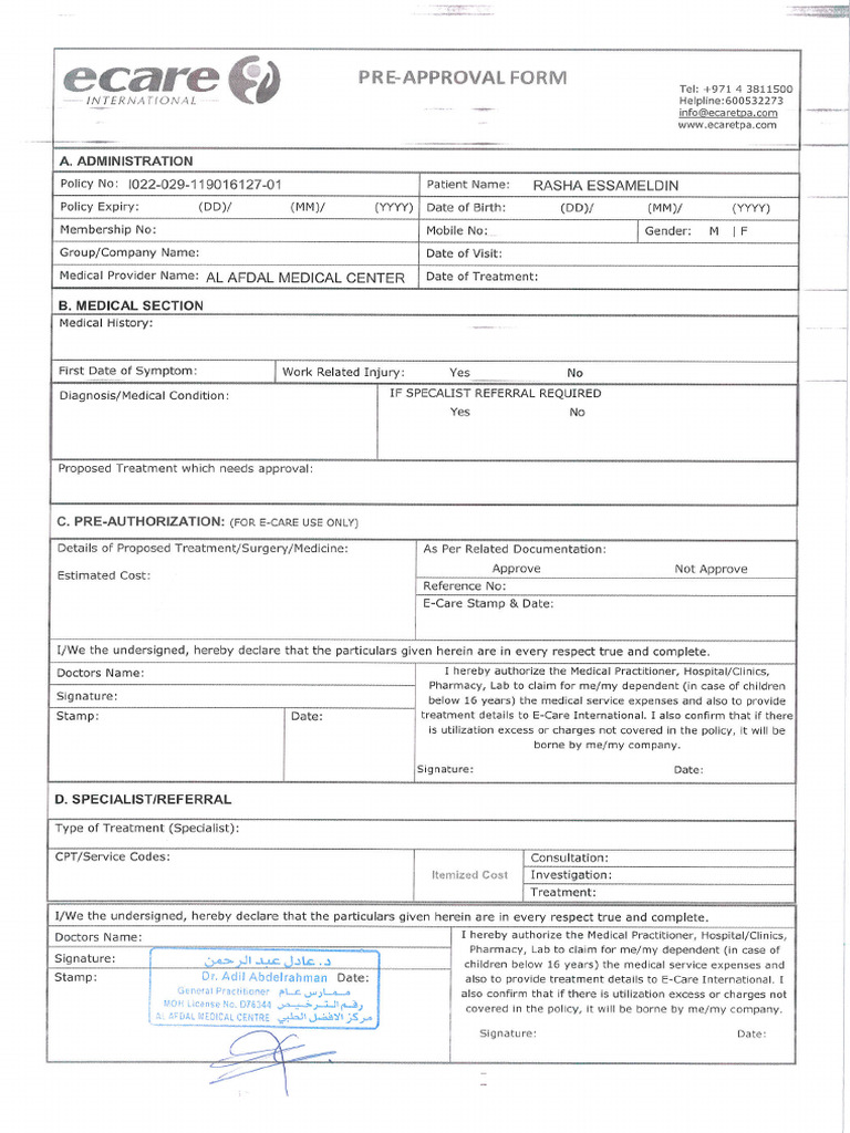 Rasha Claim Form | PDF