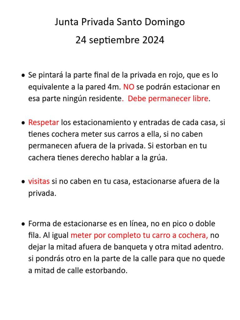 Junta Privada Santo Domingo 24 Sept 2024-1 | PDF