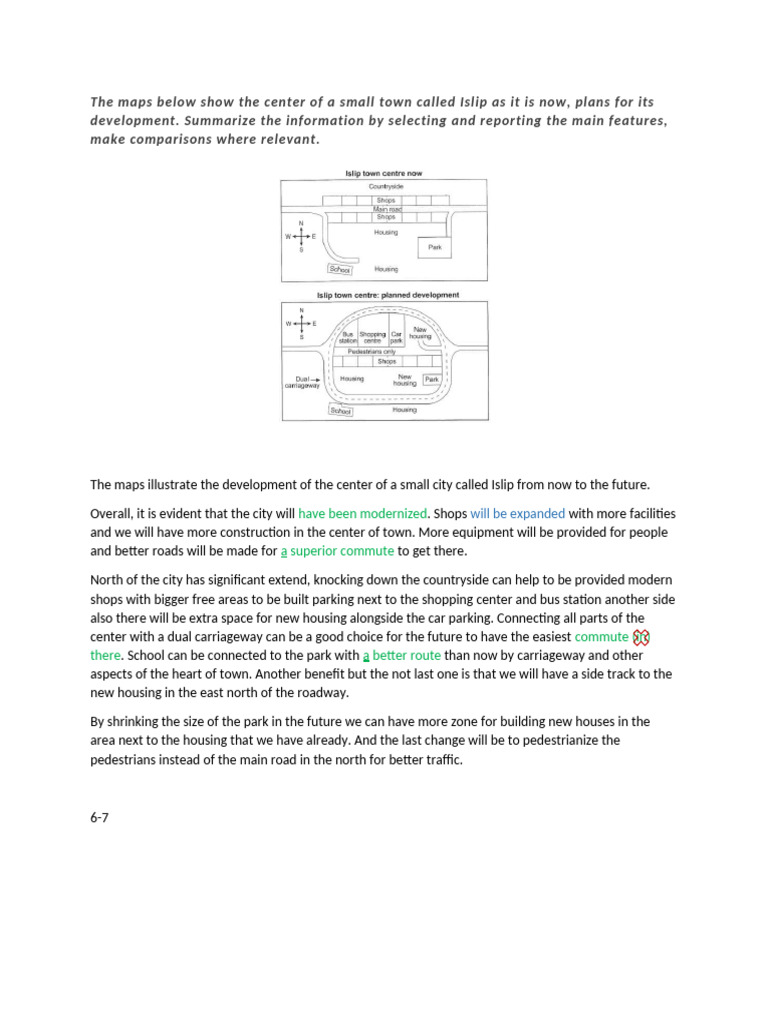 Task1-The Maps Below Show The Center of A Small Town Called Islip As It ...