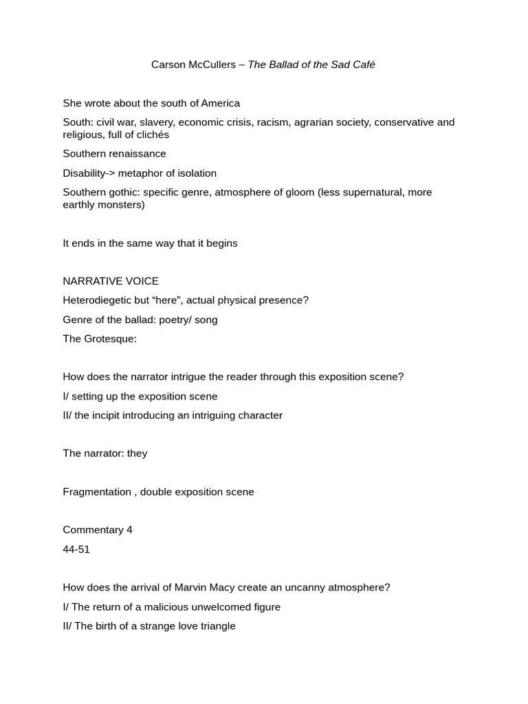 Carson McCullers _ the ballad of the sad café | PDF