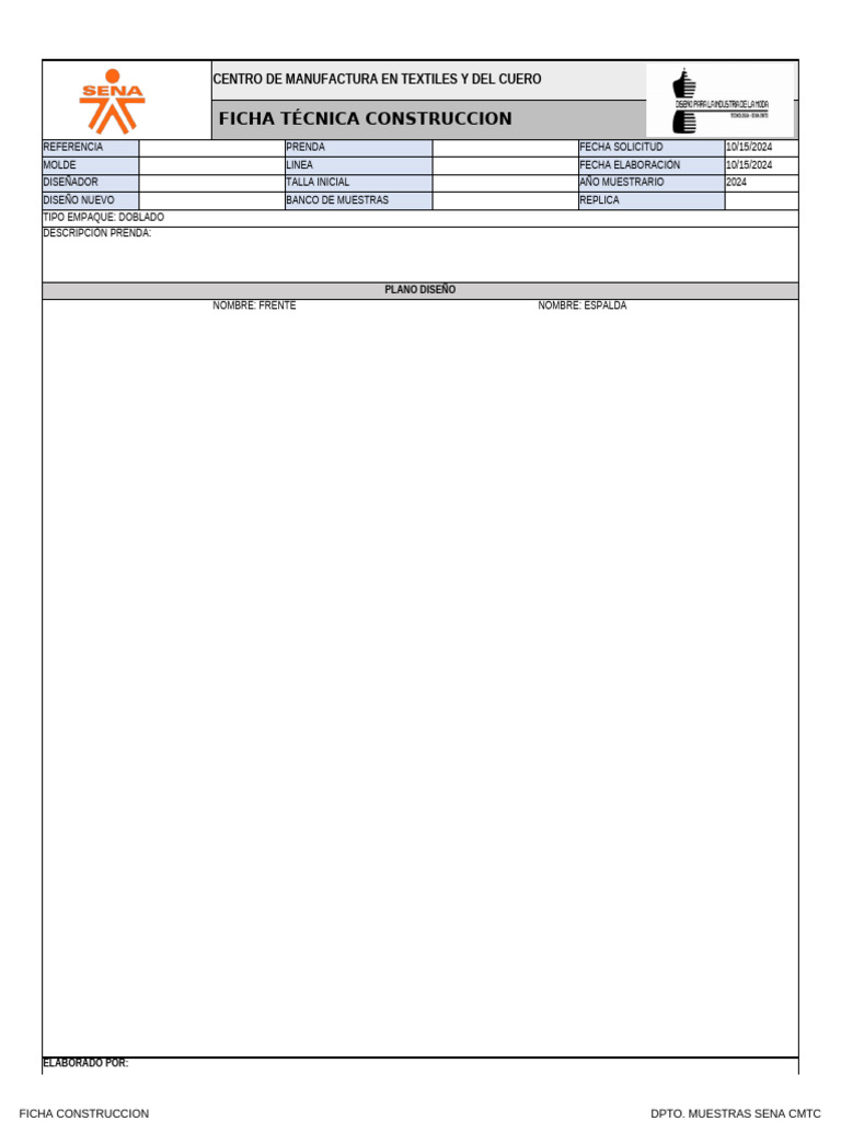 Plantilla Ficha Técnica Nicolas Montoya | PDF