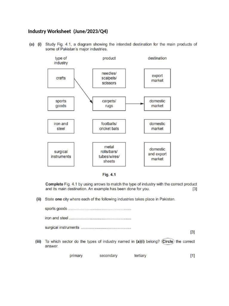Industry Worksheet | PDF