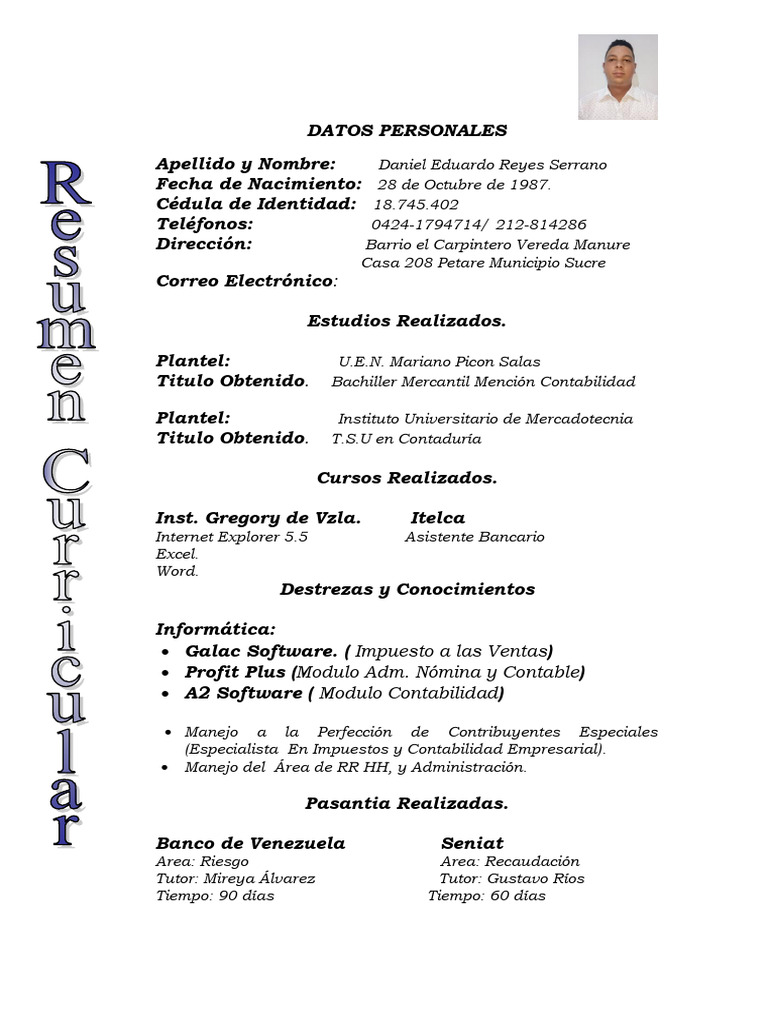 Curriculum Daniel | PDF