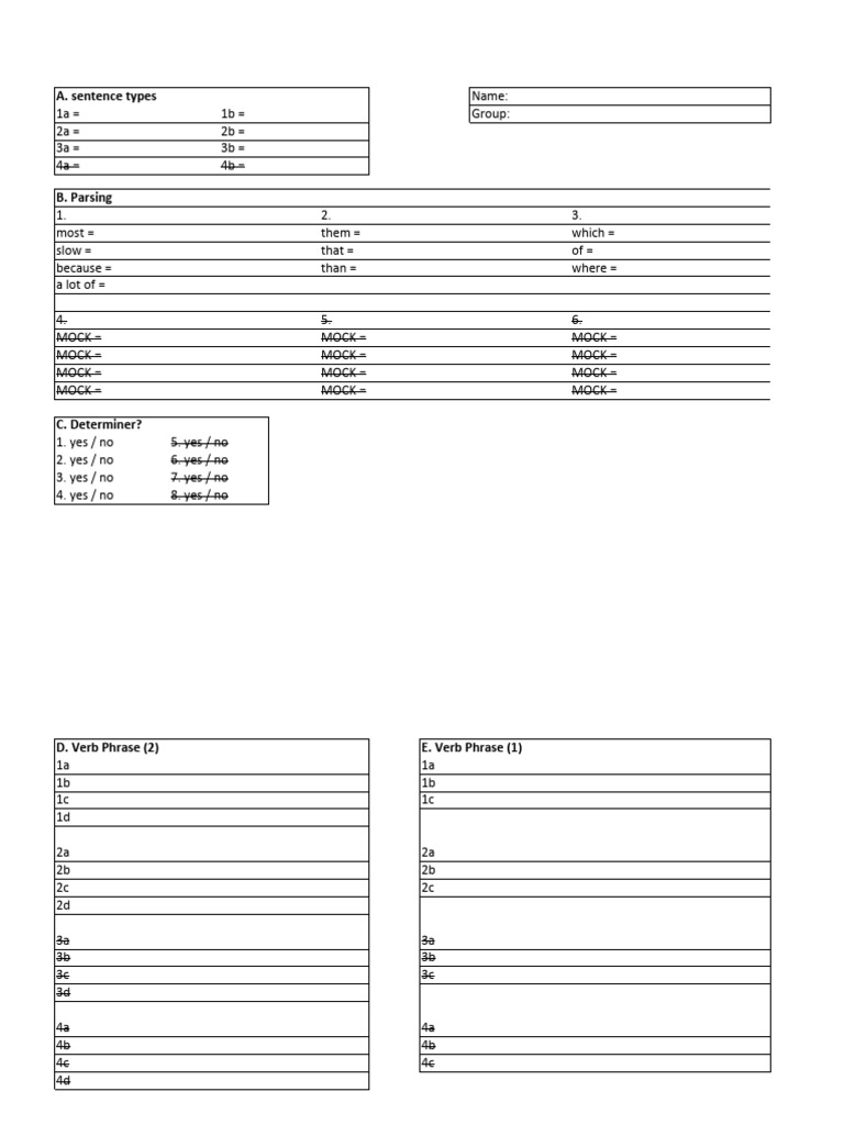 MOCK TEST 1 - Answer Sheet | PDF