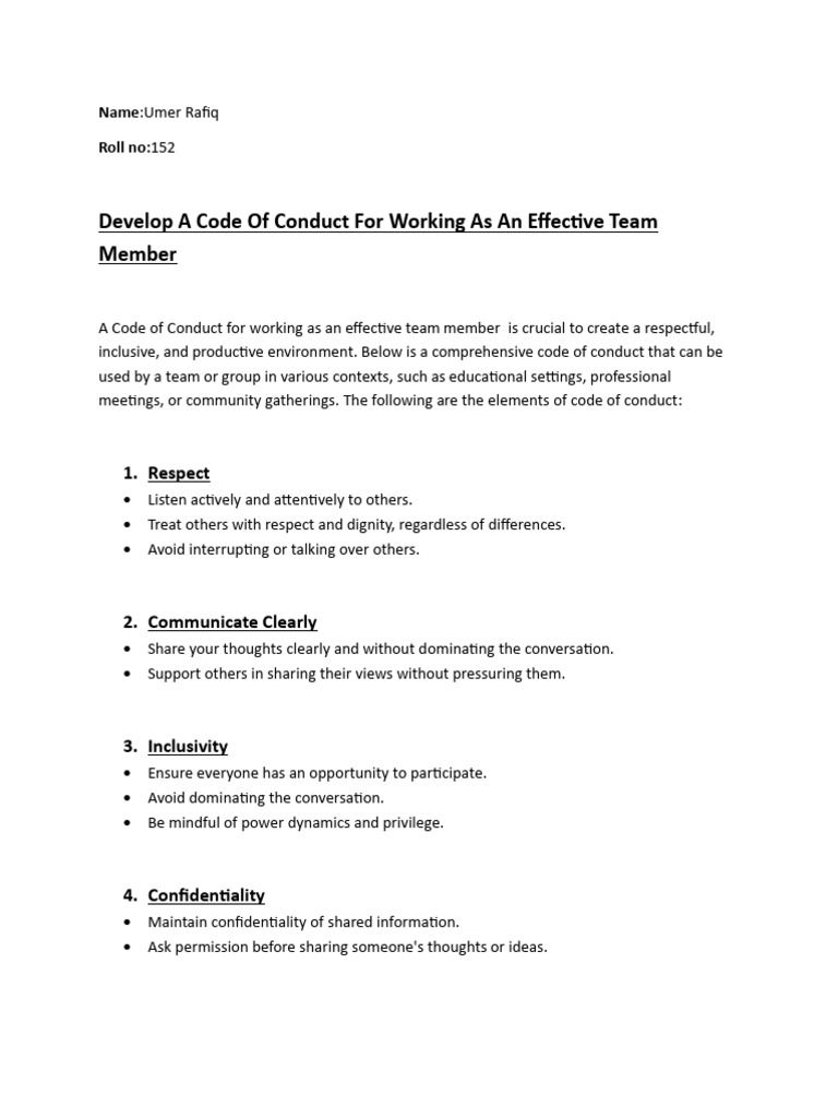 Code of Conduct PDF | PDF