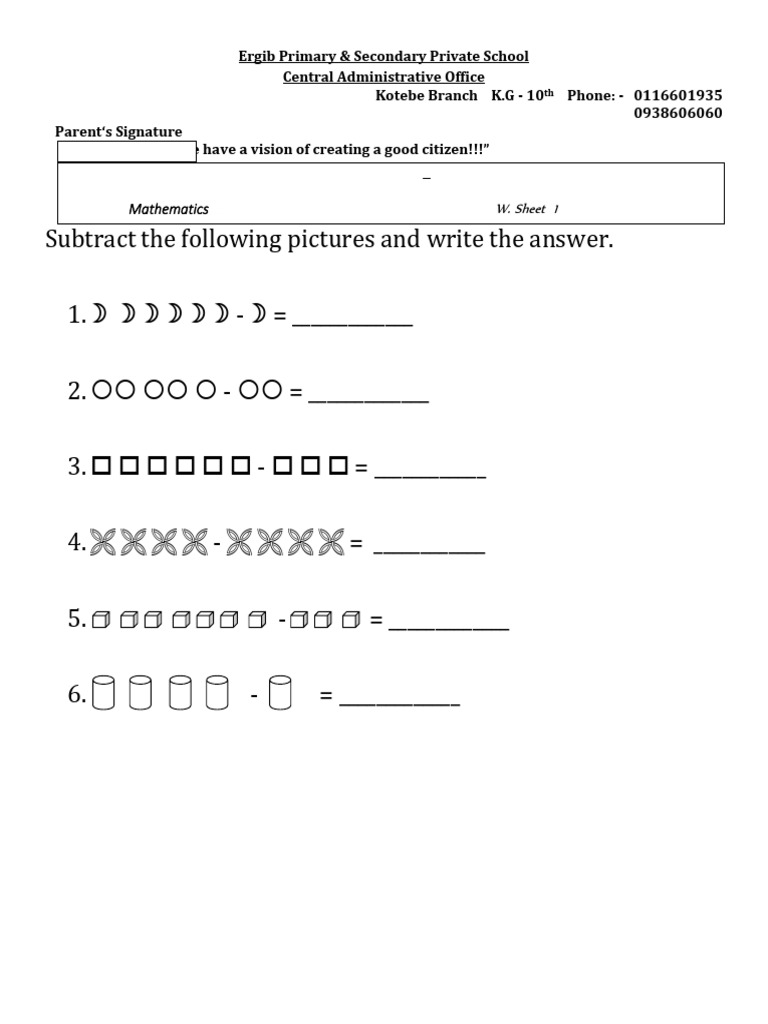 KG2 Math in English | PDF