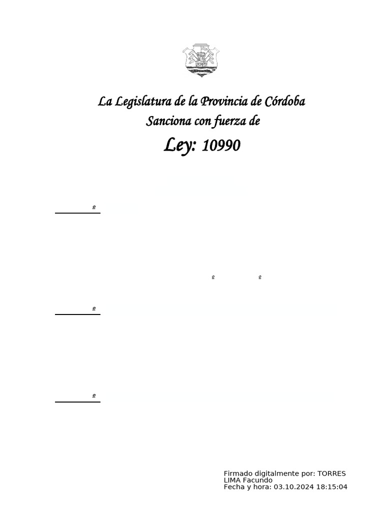 Ley 10990 Cordoba | PDF