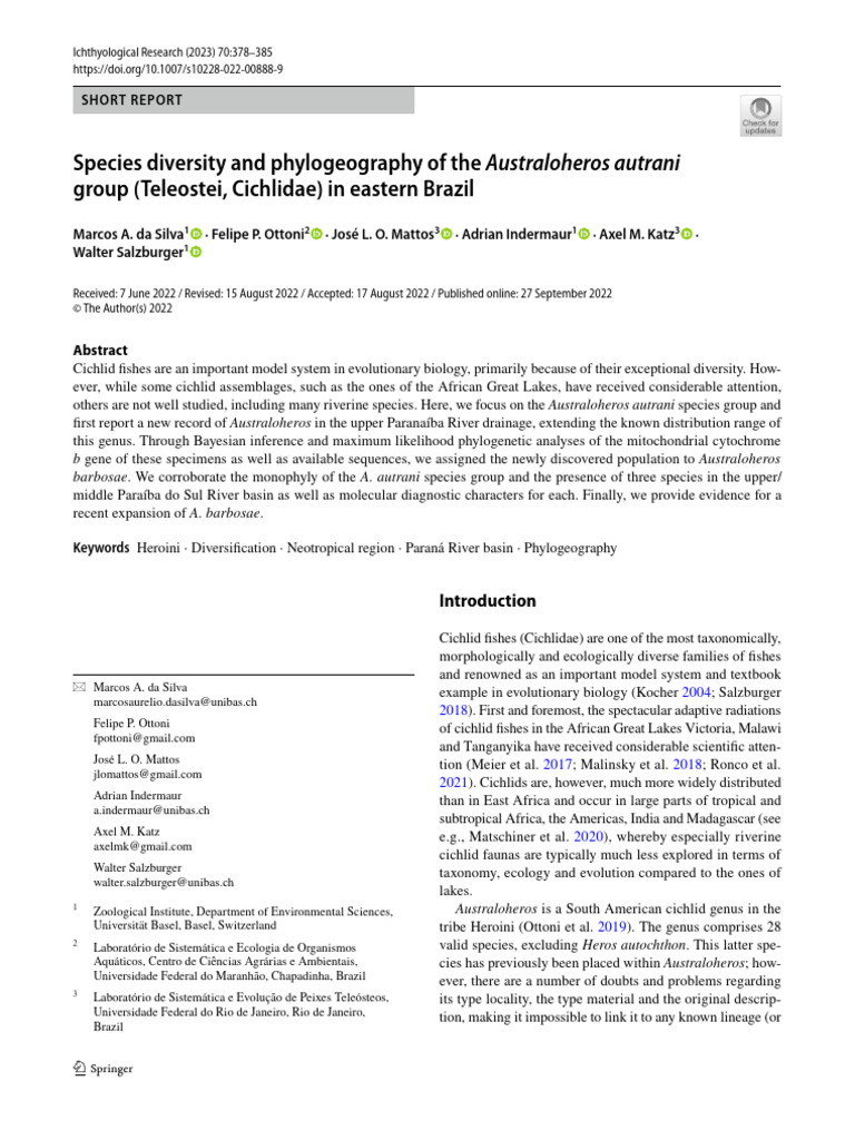 Species Diversity and Phylogeography Of-112354821 | PDF