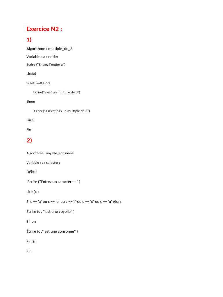 Exercice N1 Pdf