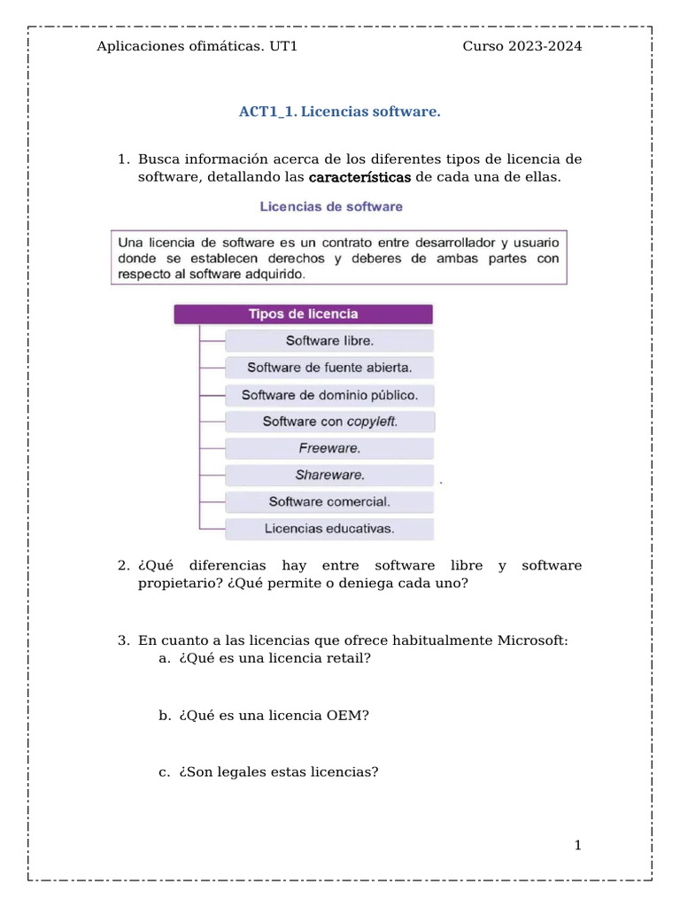 ACT1 1 Licencias | PDF