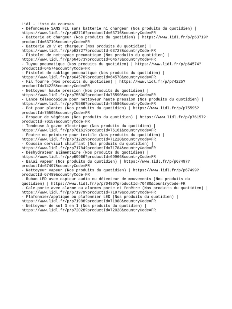 Texte Liste Courses | PDF