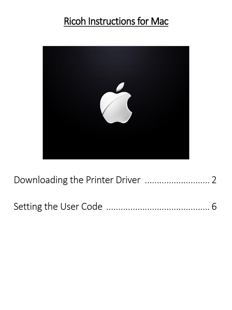 Ricoh Instructions For Mac | PDF