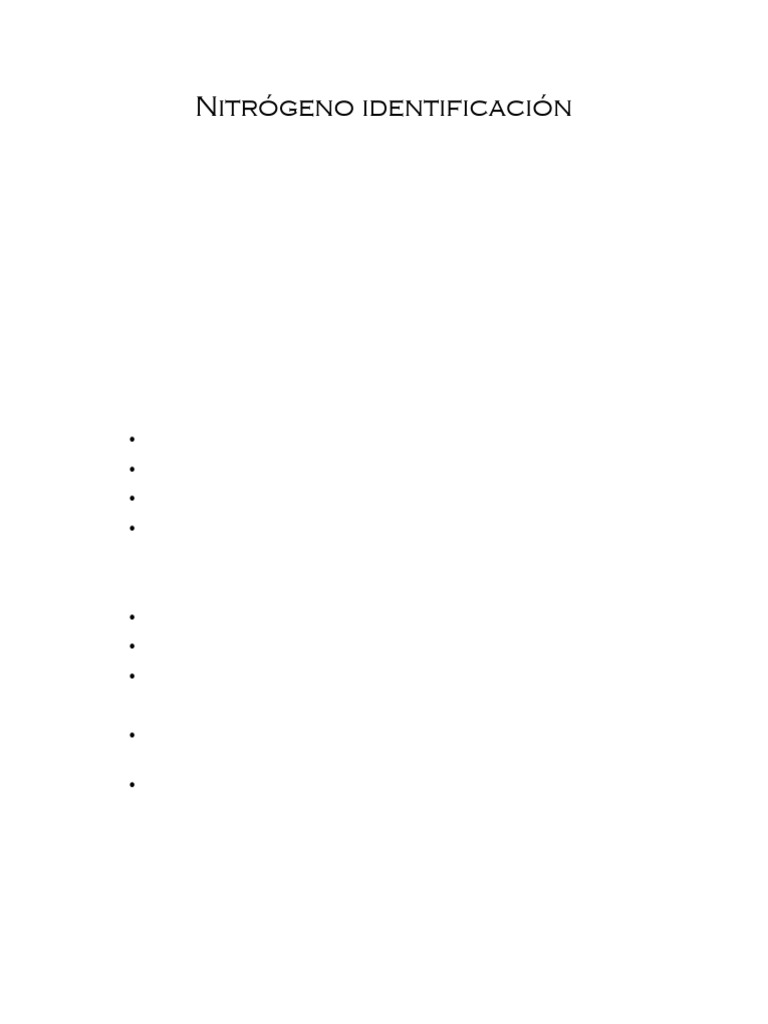 Nitrógeno Identificación | PDF
