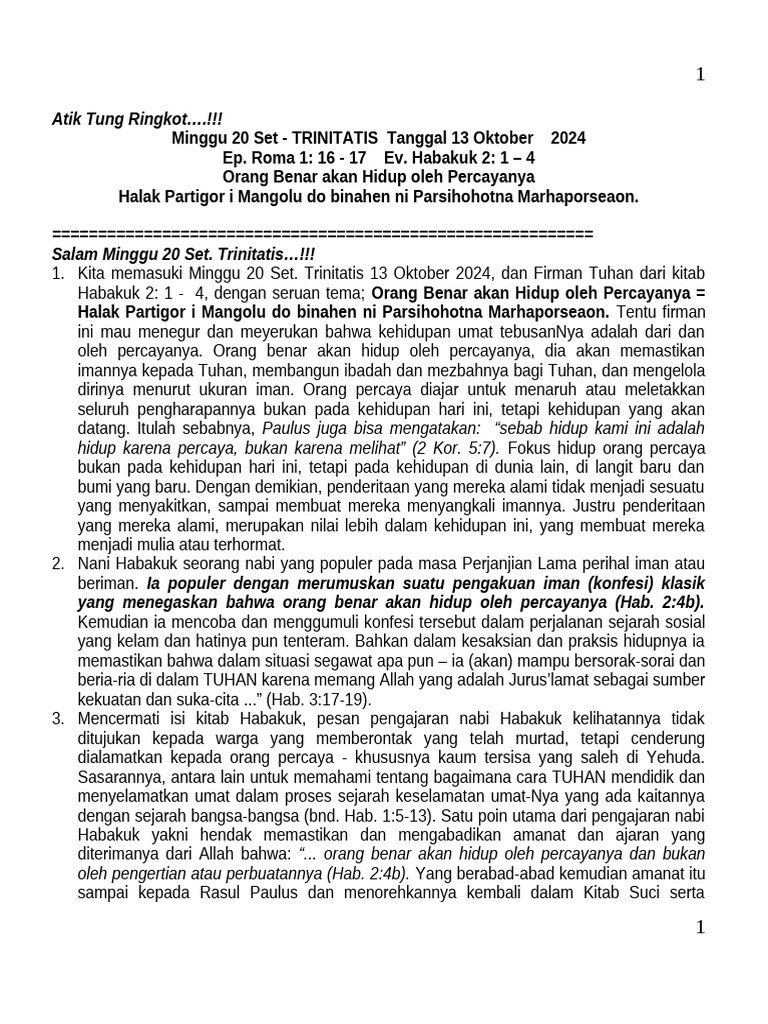 20. Set - TRINITATIS - | PDF