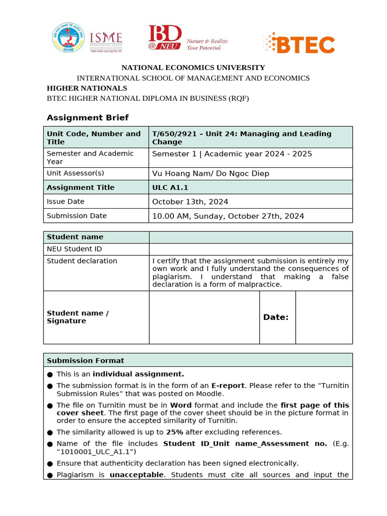 MLC A1 Brief - Sem1 2425 | PDF