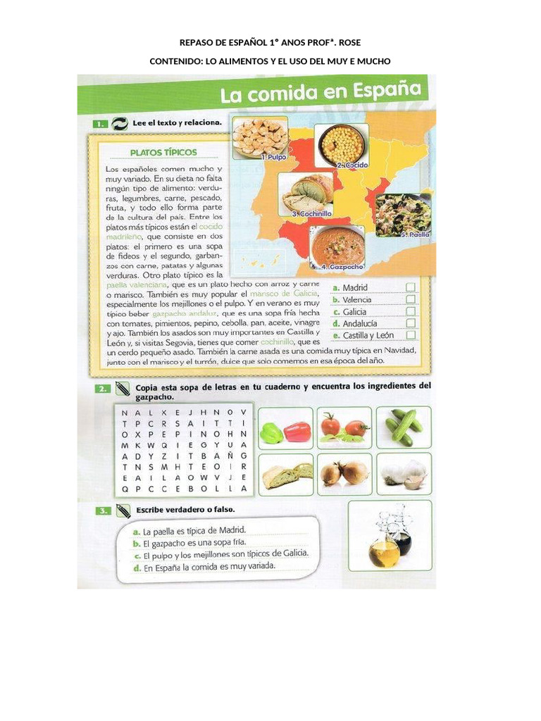 Repaso de Español 1º Anos Prof | PDF