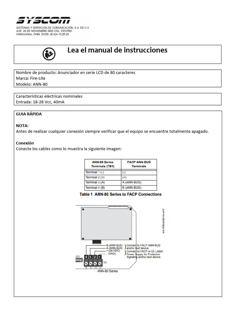 Manual do Anunciador ANN-80 | PDF | Tecnologia e Engenharia