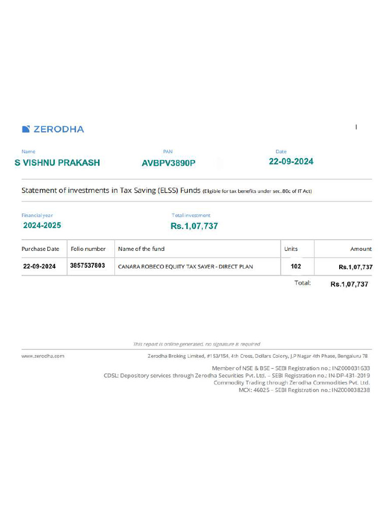 Zerodha Investment | PDF