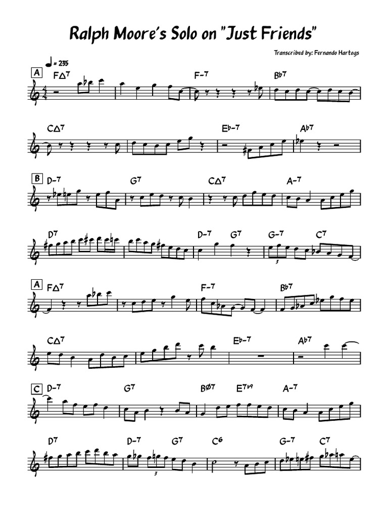 Ralph Moore "Just Friends" | PDF